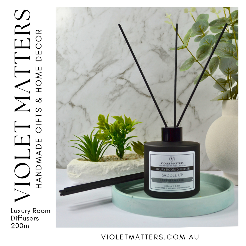 Saddle Up: Leather & Oudh - 200ml Room Diffuser – Violet Matters