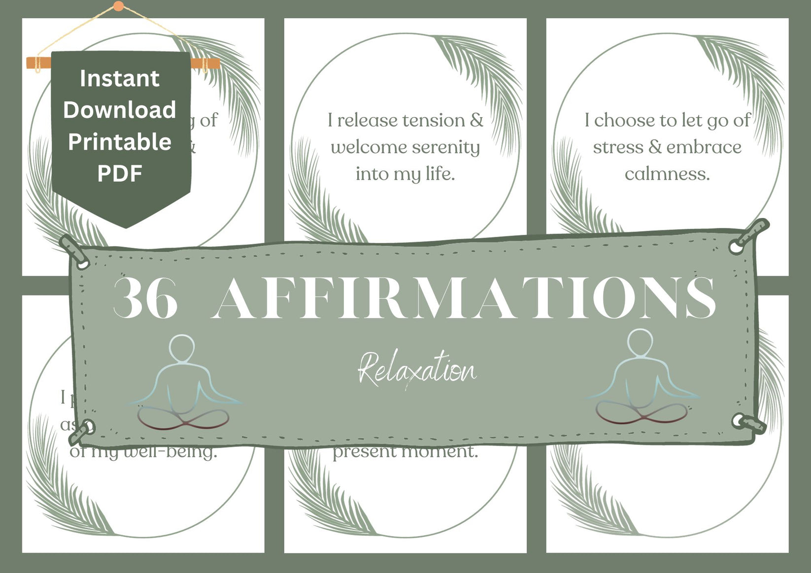 Printable Affirmation Card Set - Digital Download PDF - Relaxation ...