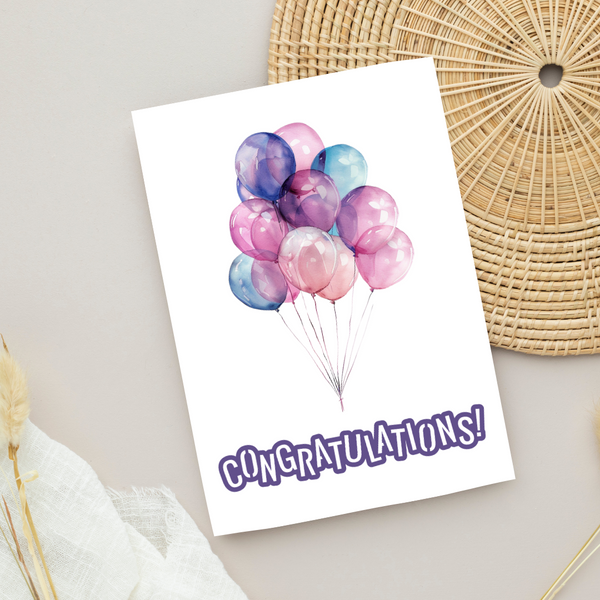 Blank A5 Printable Congratulations Card - Printable Card – Violet Matters