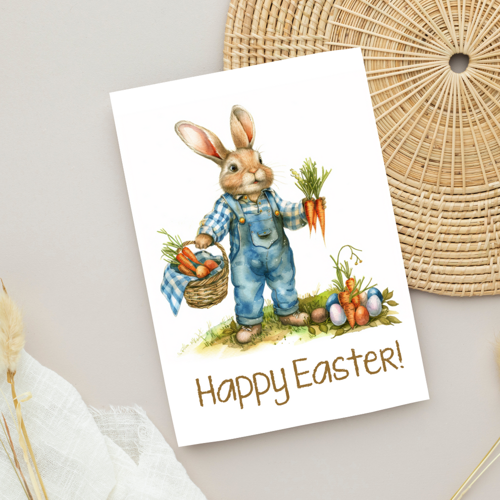 Blank A5 Printable Easter Bunny Card - Printable Card – Violet Matters