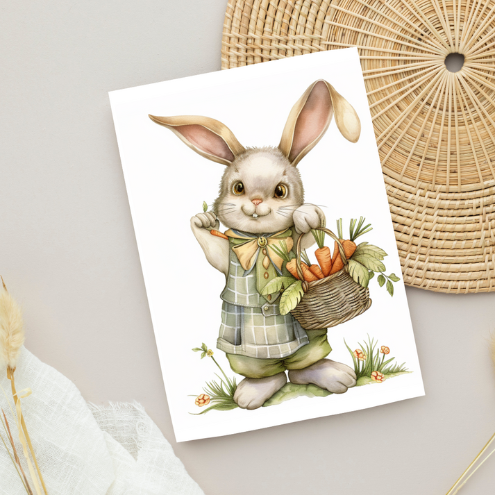 Blank A5 Printable Bunny Card - Printable Card – Violet Matters