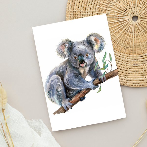 Blank A5 Printable Koala Card - Printable Card – Violet Matters