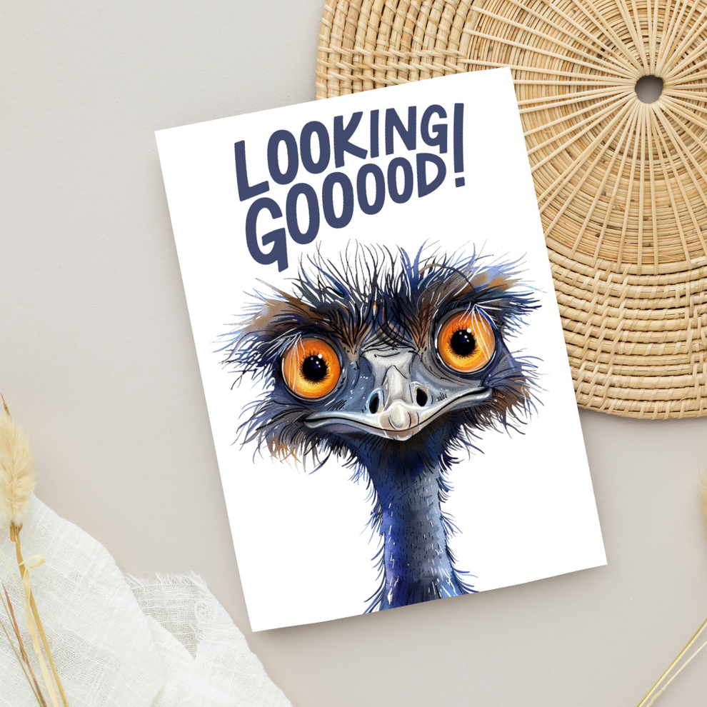 Blank A5 Printable Looking Good Emu Card - Printable Card – Violet Matters