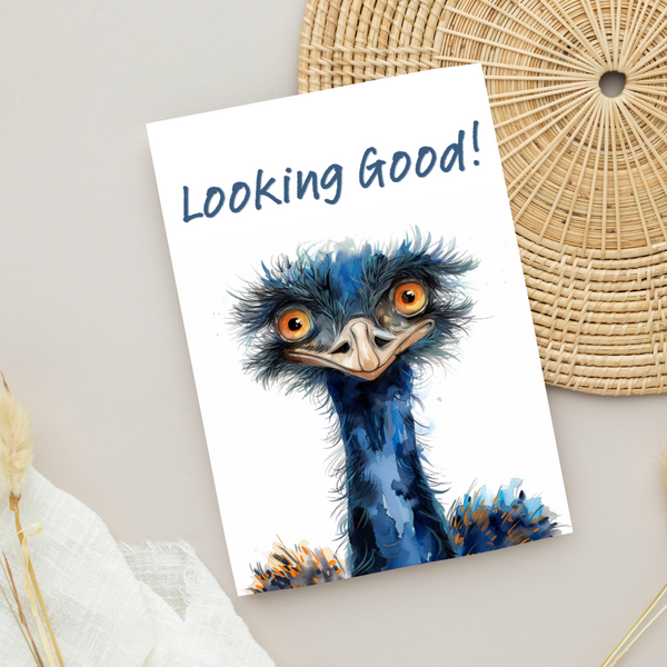Blank A5 Printable Looking Good Emu Card - Printable Card – Violet Matters
