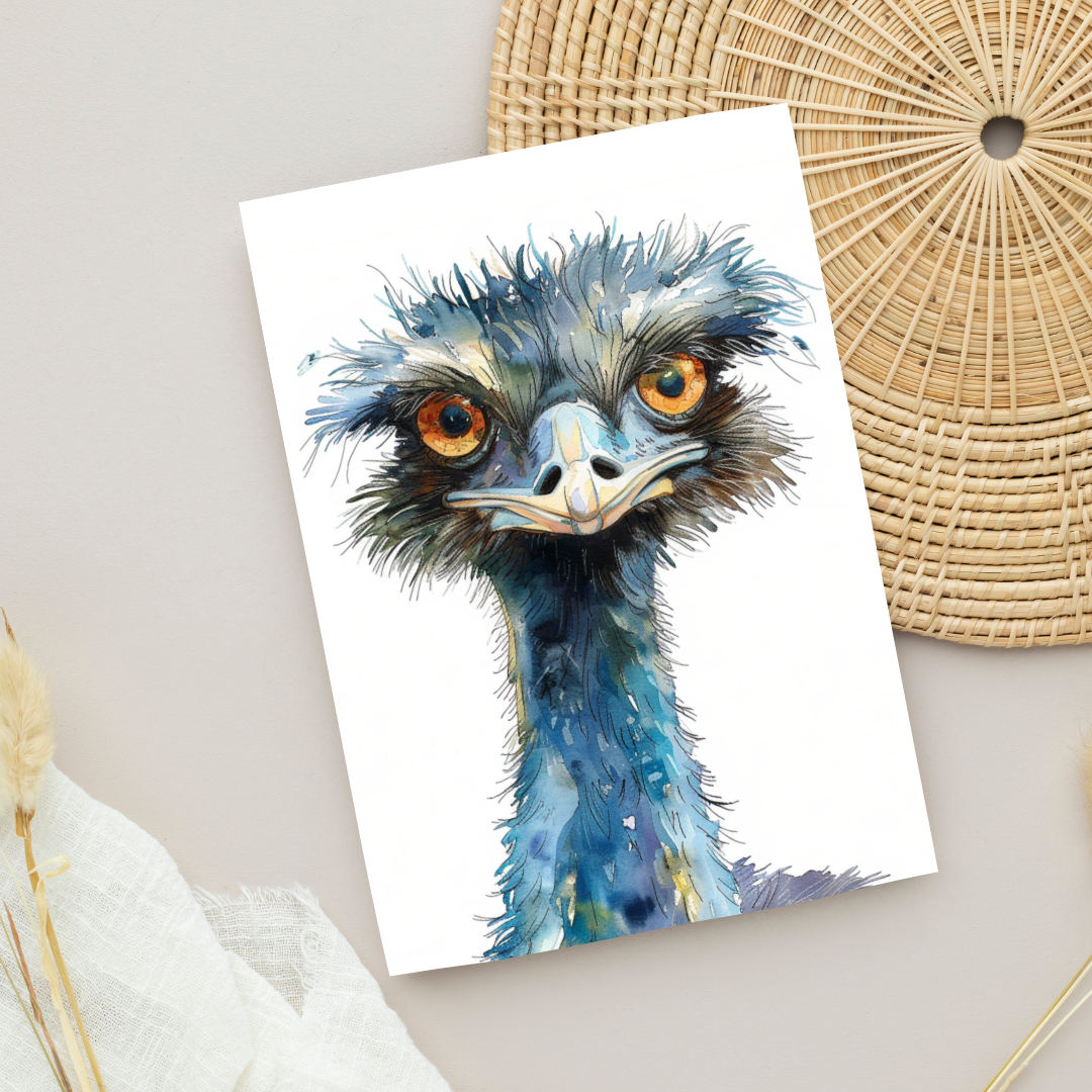 Blank A5 Printable Emu Card - Printable Card – Violet Matters