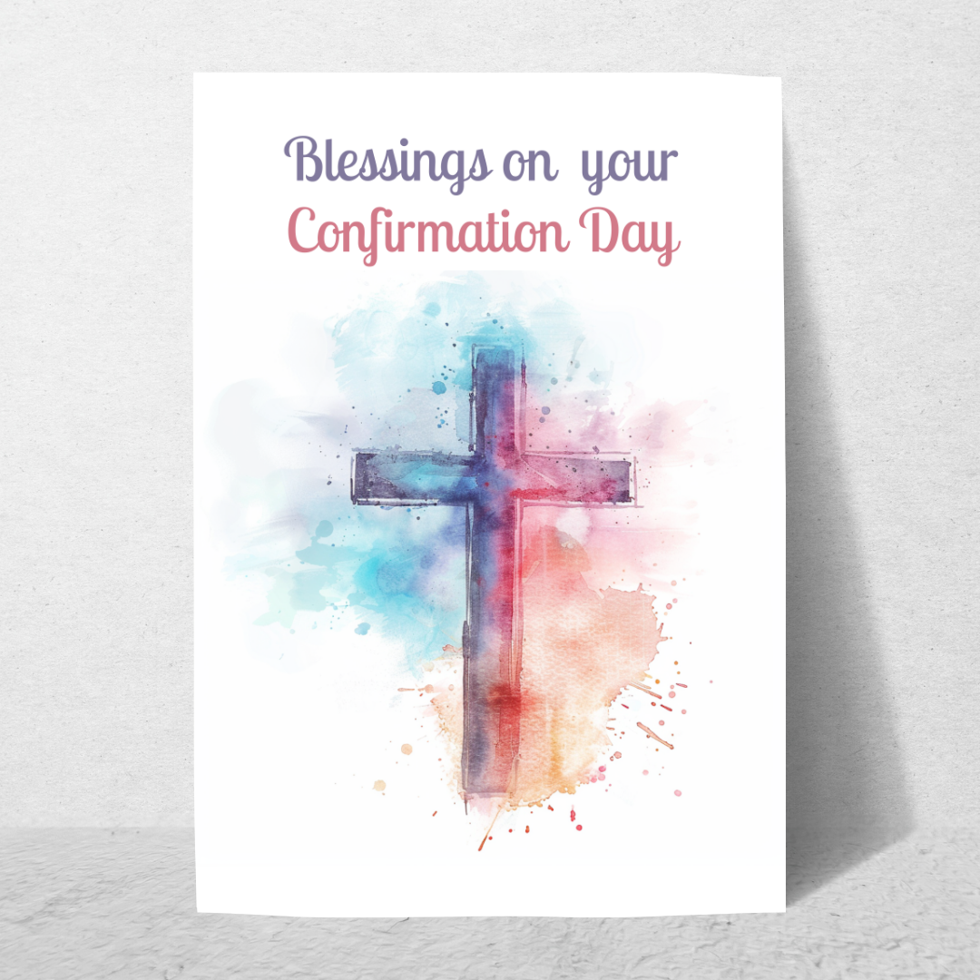 Blank A5 Printable Confirmation Day Card – Violet Matters