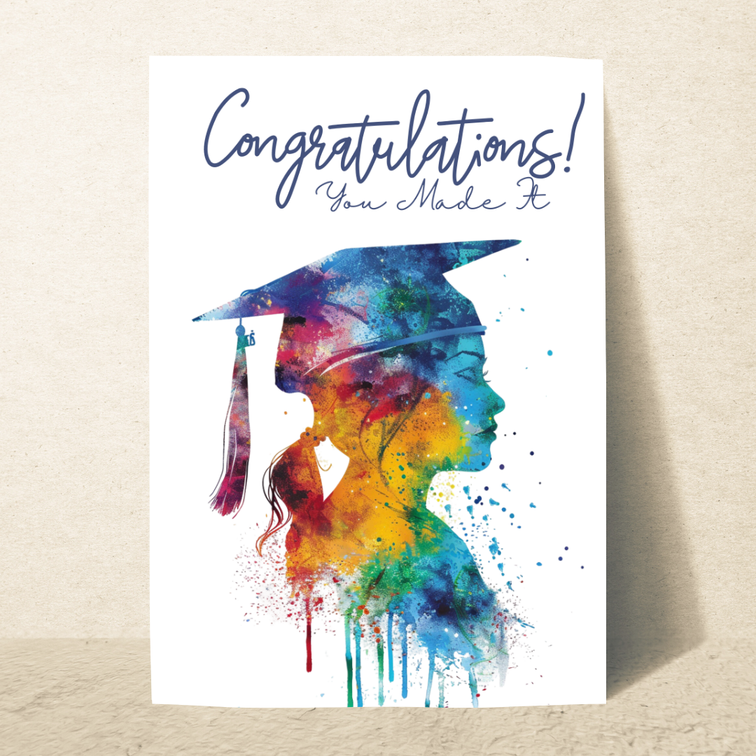Blank A5 Printable Graduation Congratulations Card – Violet Matters
