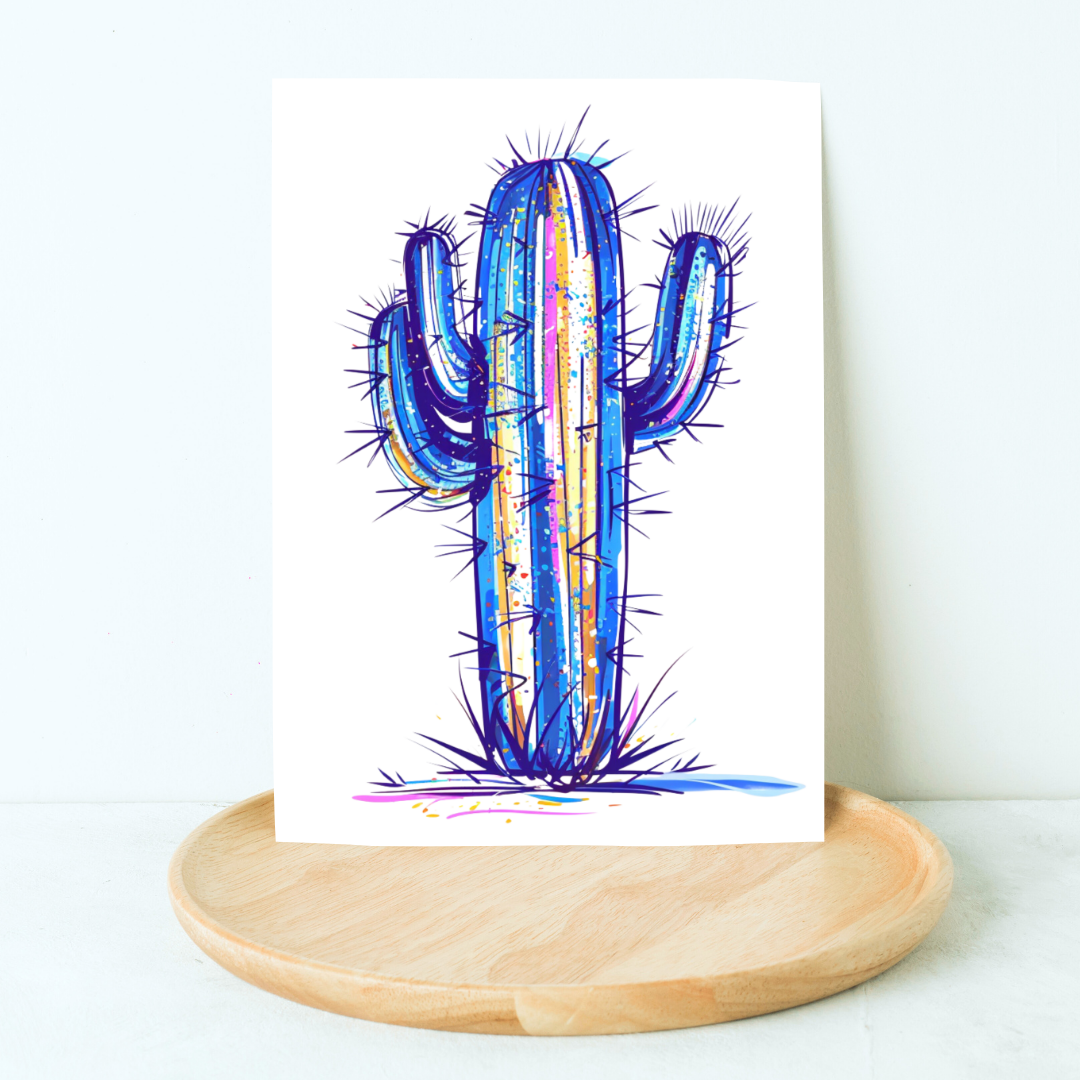 Blank A5 Printable Cactus Card – Violet Matters
