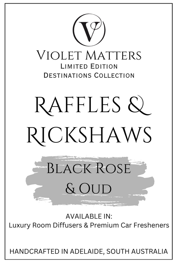 Raffles & Rickshaws - Black Rose & Oud Luxury Room Diffuser – Violet ...