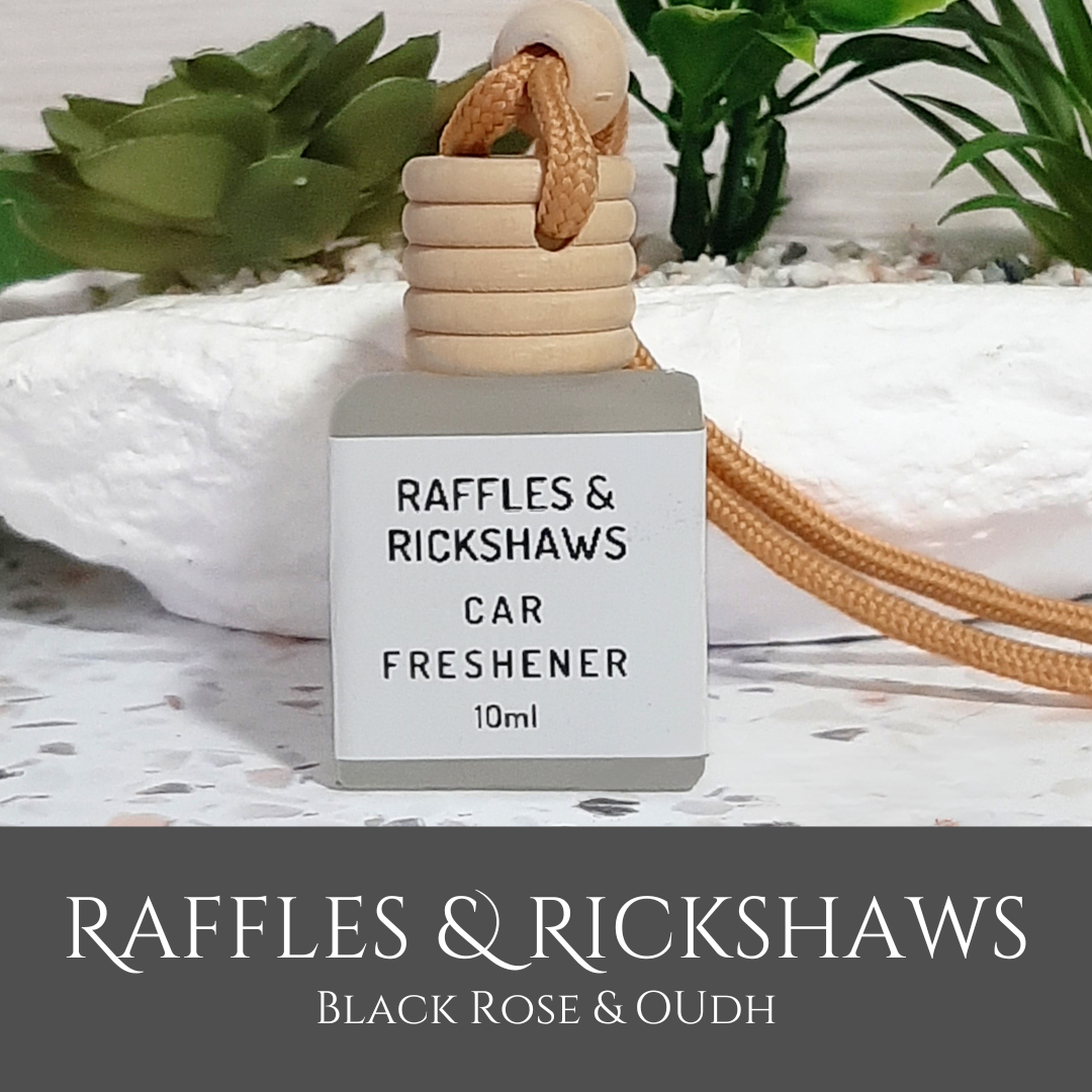 Raffles & Rickshaws: Black Rose & Oud - Car Freshener – Violet Matters