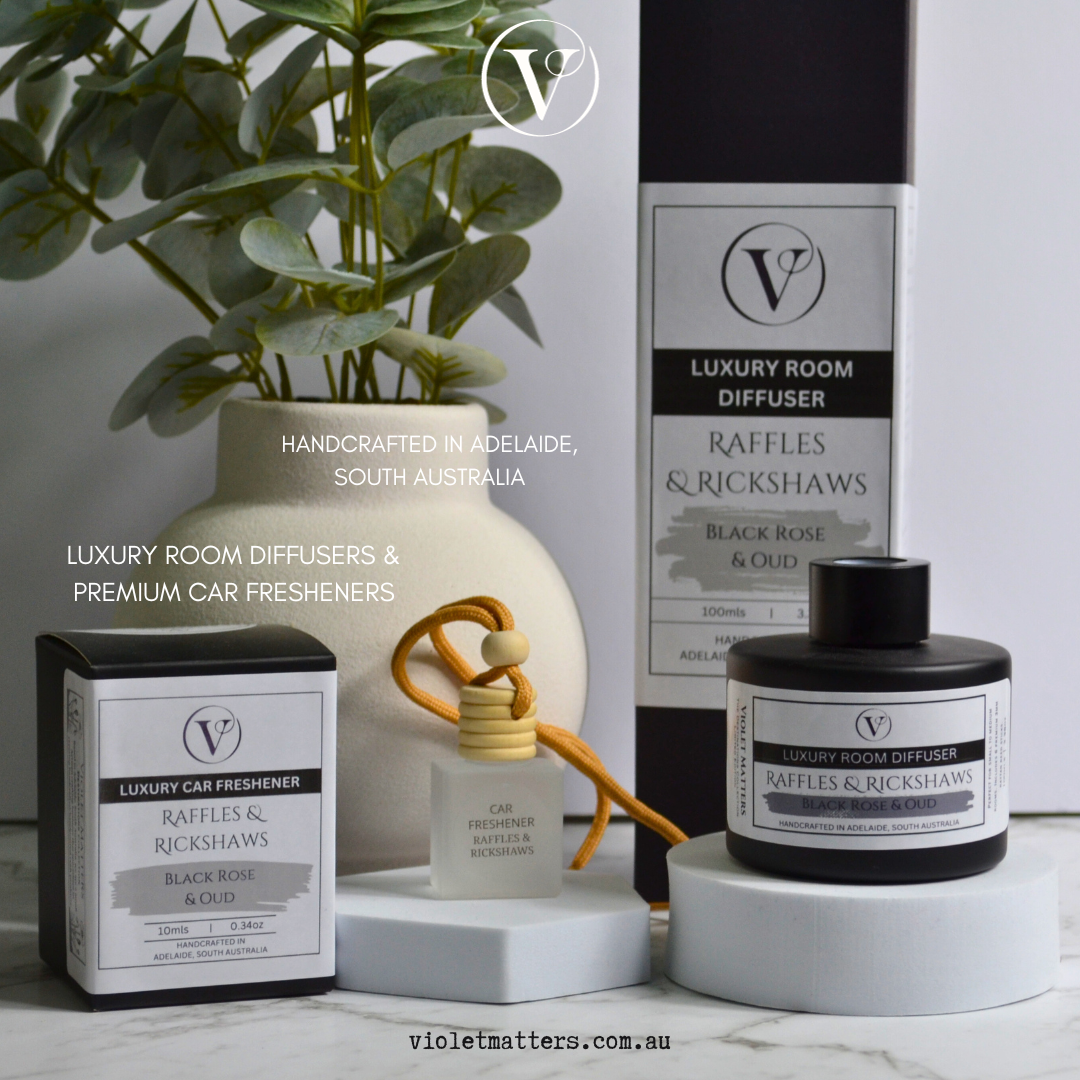 Raffles & Rickshaws - Black Rose & Oud Luxury Room Diffuser – Violet ...