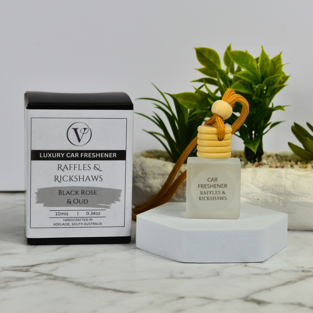 Raffles & Rickshaws - Black Rose & Oud Premium Car Freshener – Violet ...