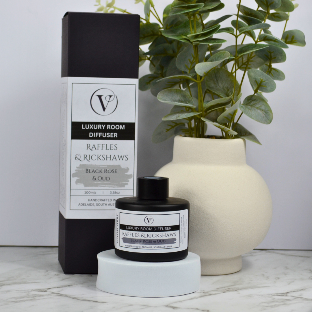 Raffles & Rickshaws - Black Rose & Oud Luxury Room Diffuser – Violet ...