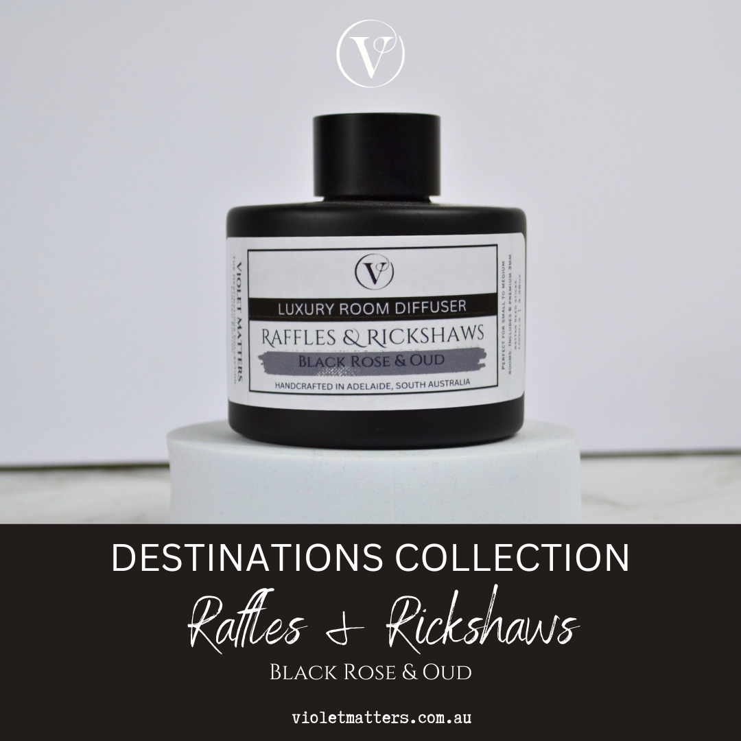 Raffles & Rickshaws - Black Rose & Oud Luxury Room Diffuser – Violet ...